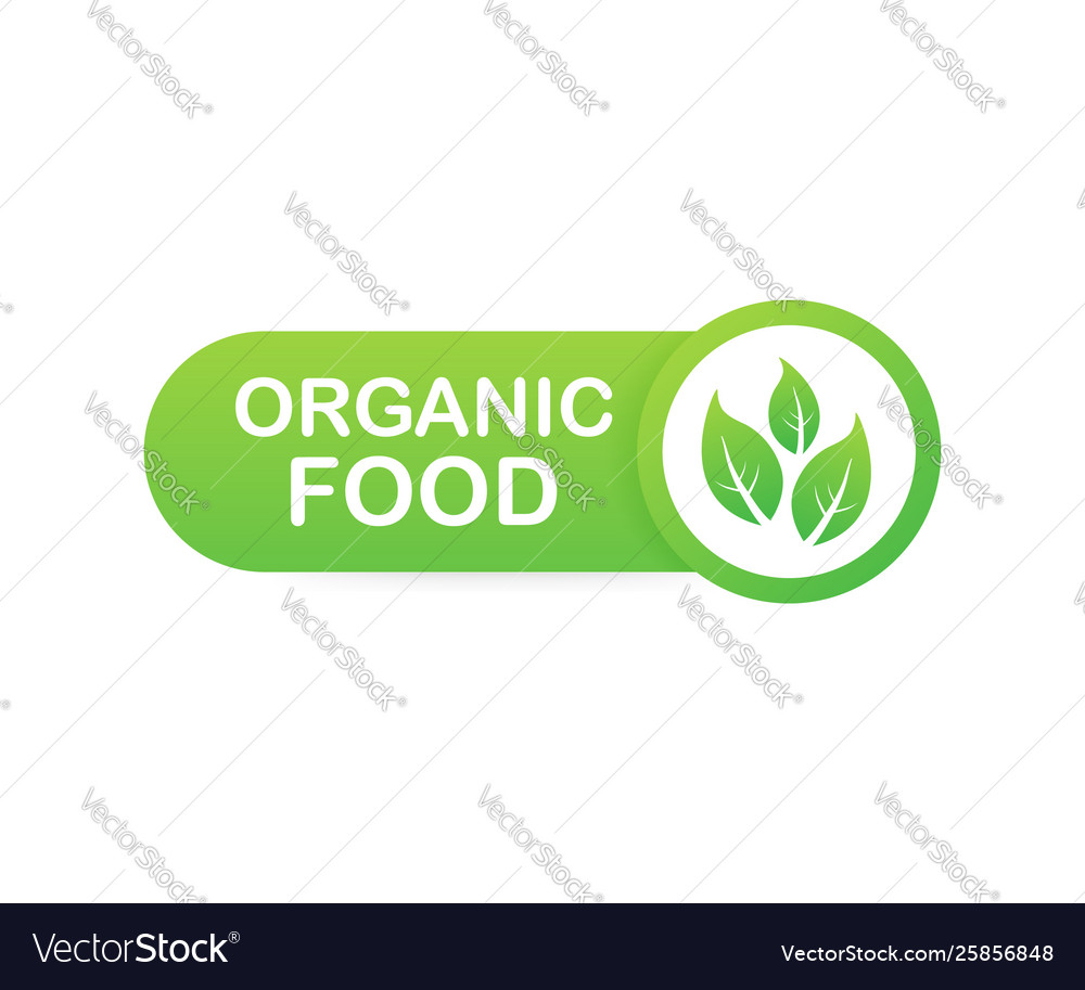 Organic food healthy labels with lettering Vector Image