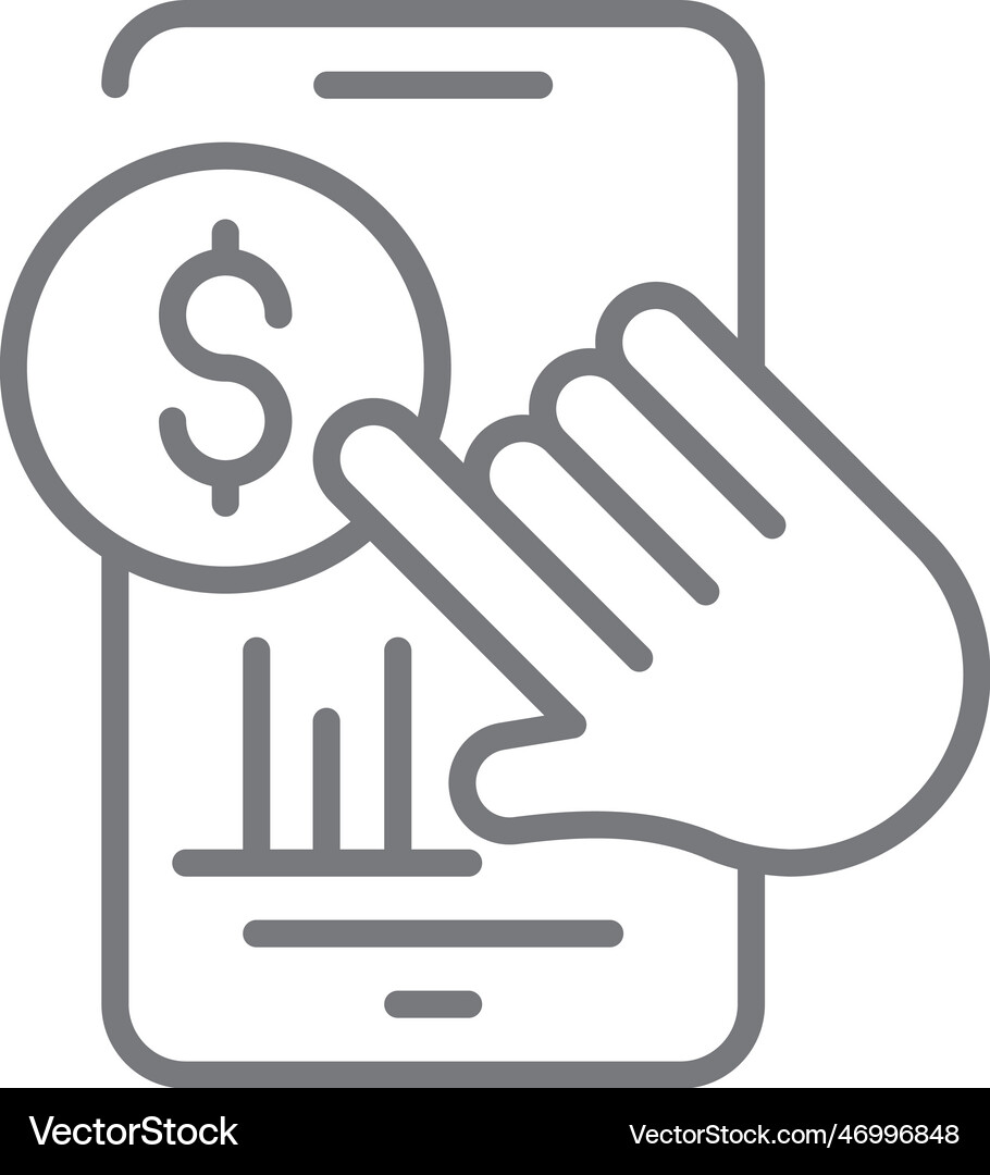 Pay per click marketing icon with black outline Vector Image