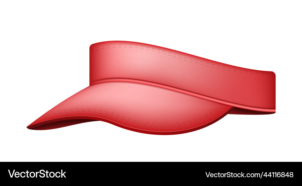 Realistic visor cap 3d red sport headdress Vector Image