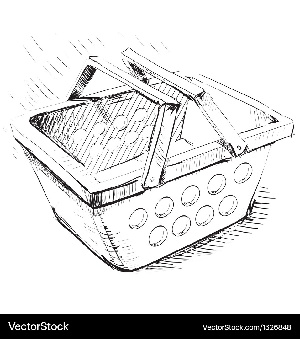 Supermarket food basket Royalty Free Vector Image