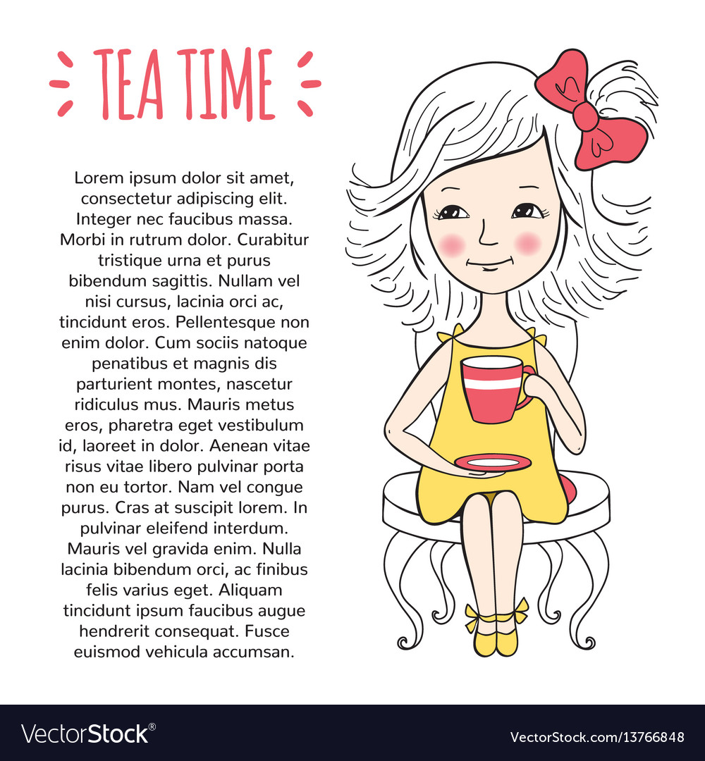 Tea time template Royalty Free Vector Image - VectorStock