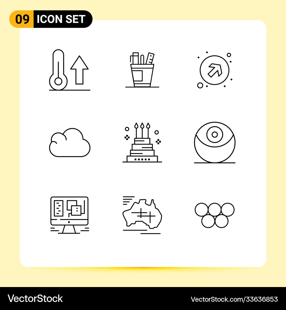 9 creative icons modern signs and symbols data Vector Image