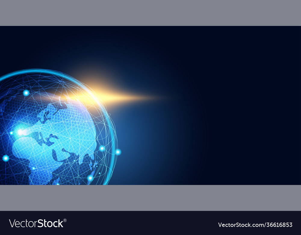 Abstract global network background world map Vector Image