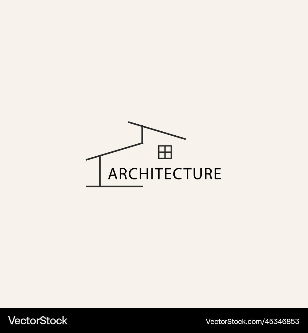 Building and home architecture line art logo Vector Image