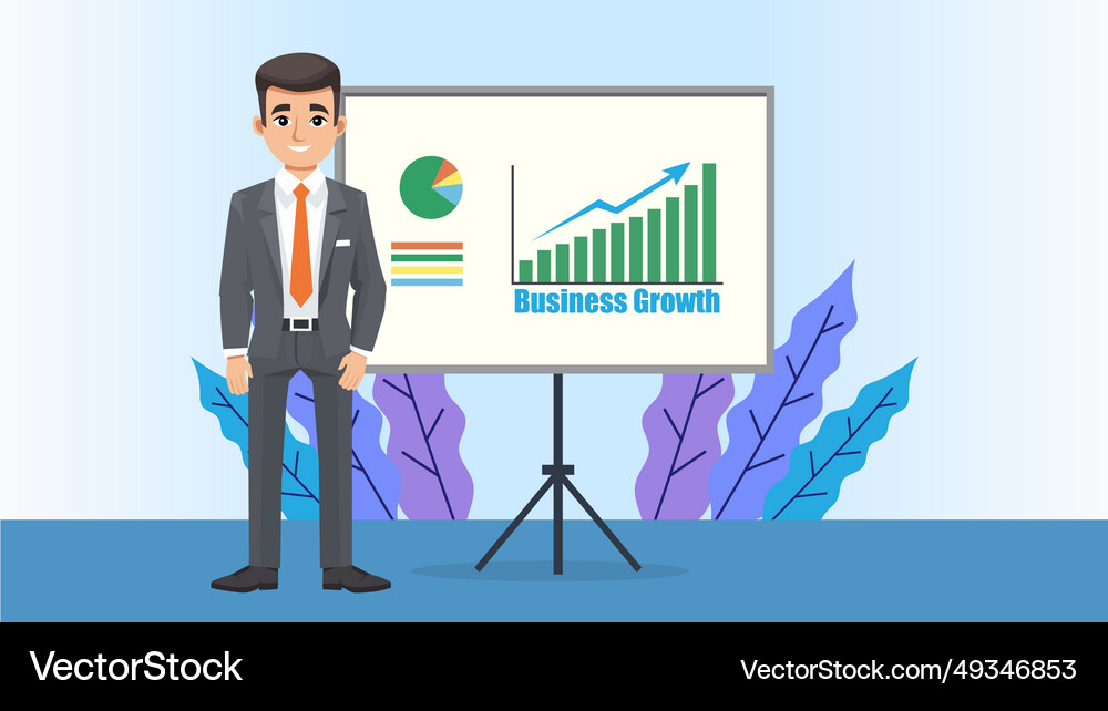 Business success and growth chart Royalty Free Vector Image