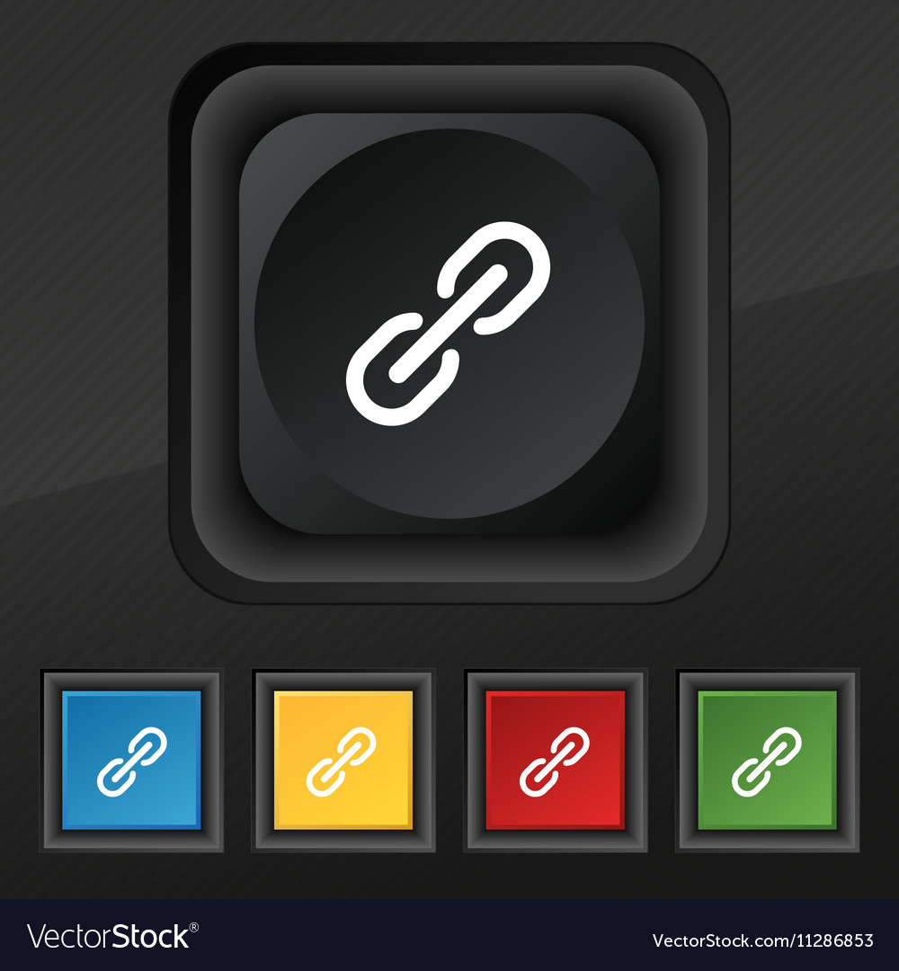 Chain icon symbol set of five colorful stylish Vector Image