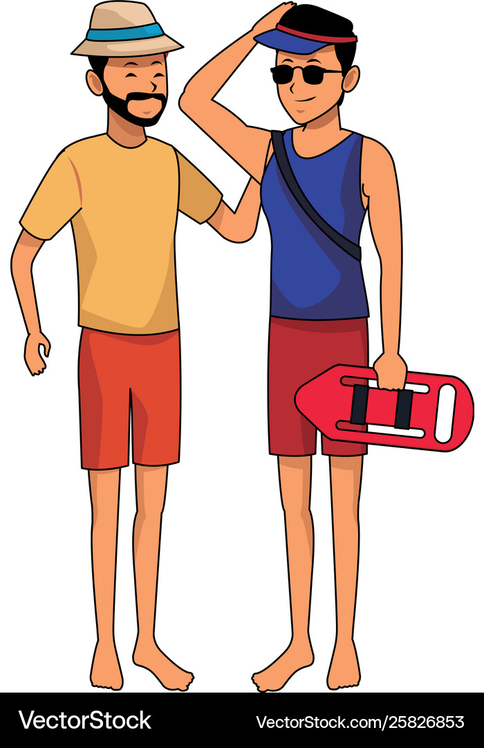 Friends enjoying summer cartoon Royalty Free Vector Image