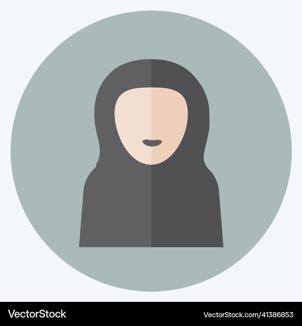 Icon islamic woman - flat style - simple Vector Image