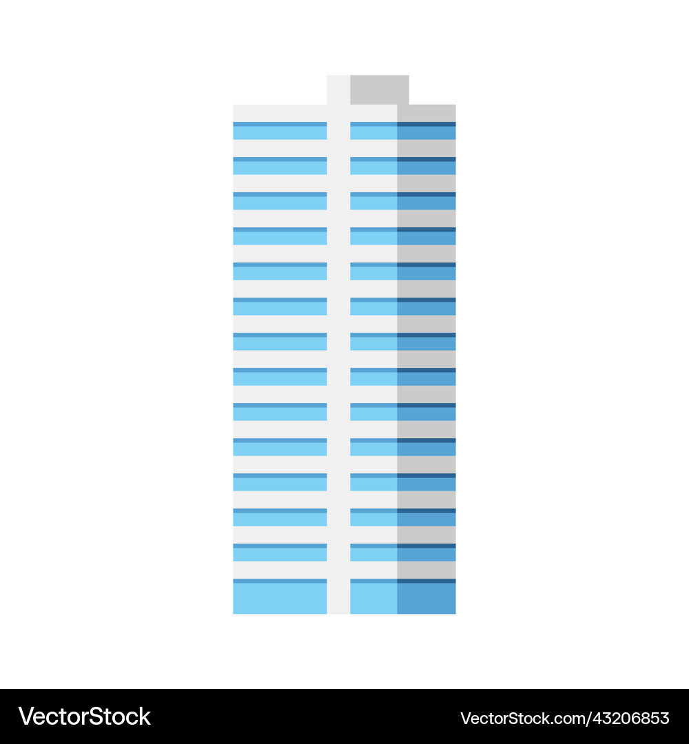 Modern city building isolated flat cartoon Vector Image