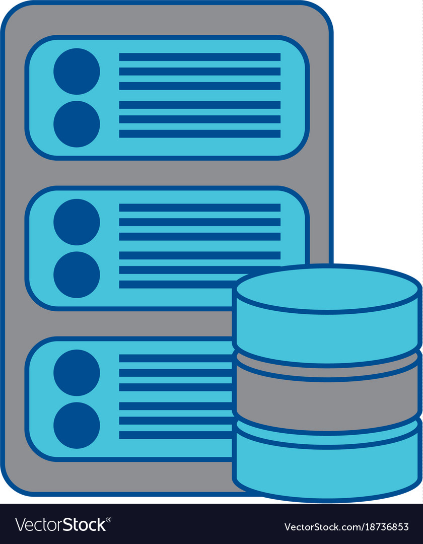 Server With Database Web Hosting Icon Image Vector Image