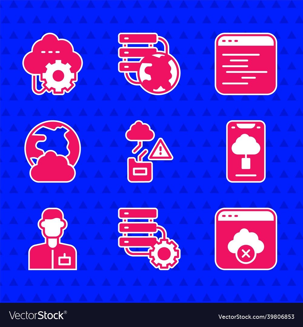 Set cloud technology data transfer server Vector Image Set cloud technology data transfer server Vector Image