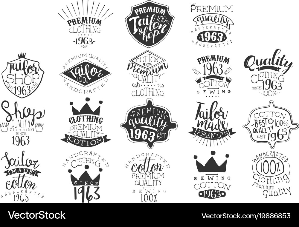 Set monochrome emblems for fashion Royalty Free Vector Image
