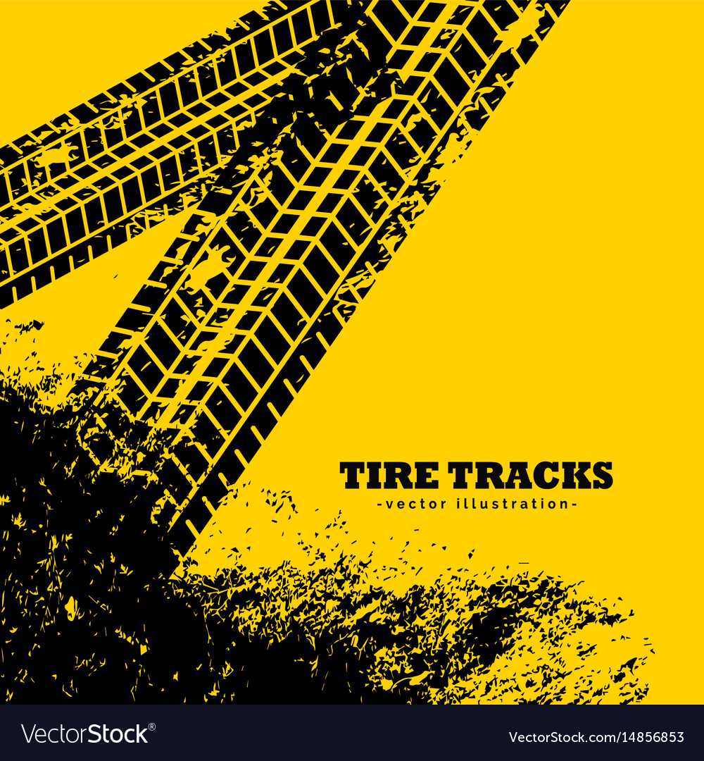 Tire tracks marks on grunge yellow background Vector Image Tire tracks marks on grunge yellow background Vector Image