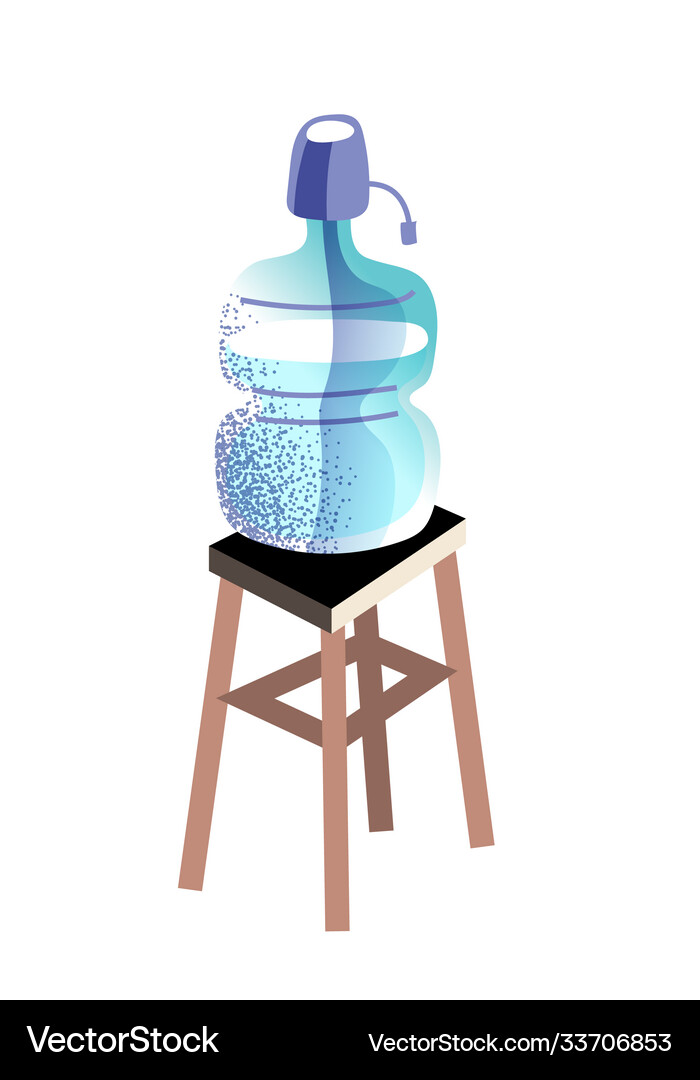 Water bottle on chair isolated white Royalty Free Vector