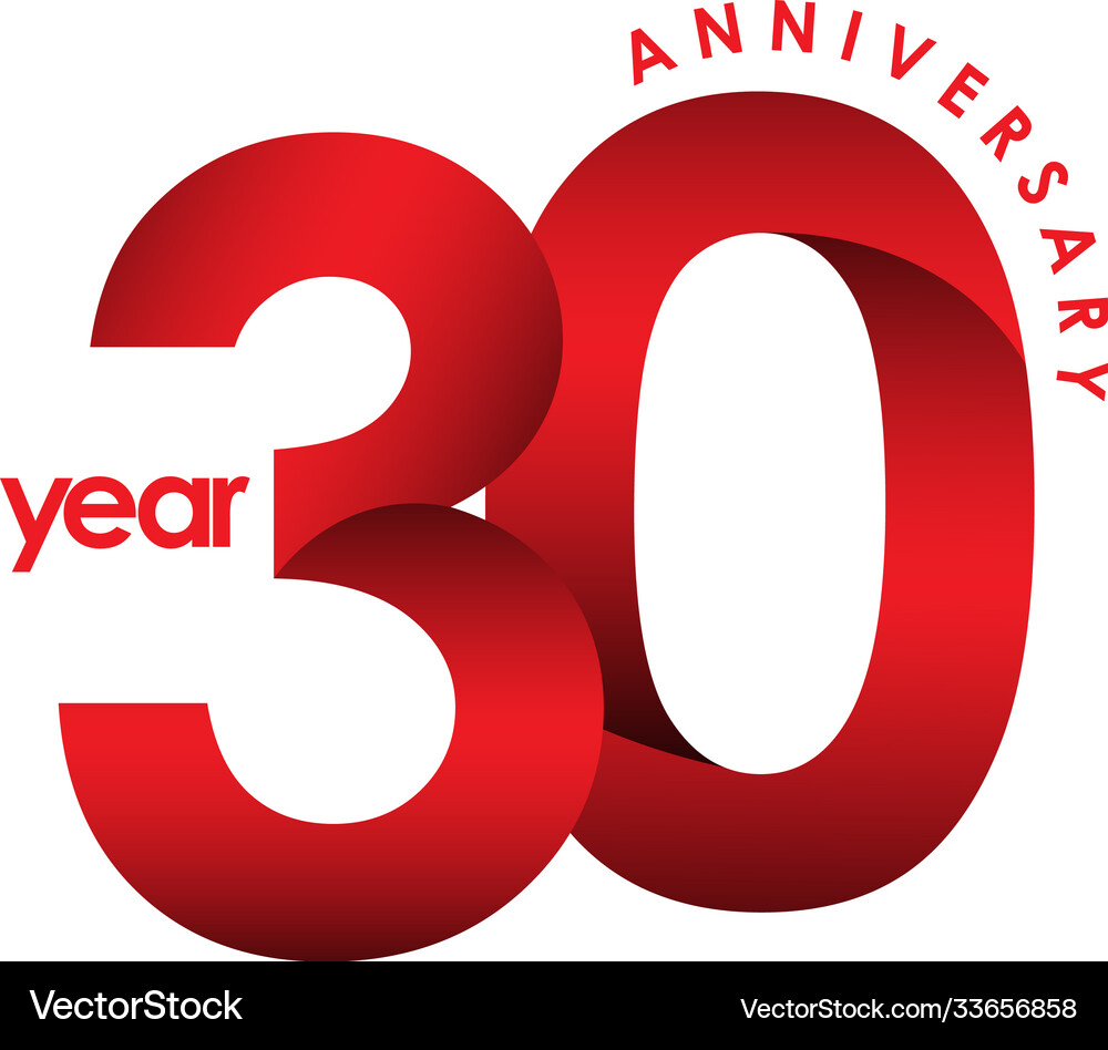 30 year anniversary template design Royalty Free Vector