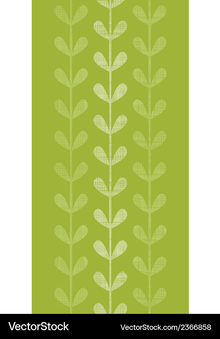 Abstract textile green vines leaves vertical Vector Image