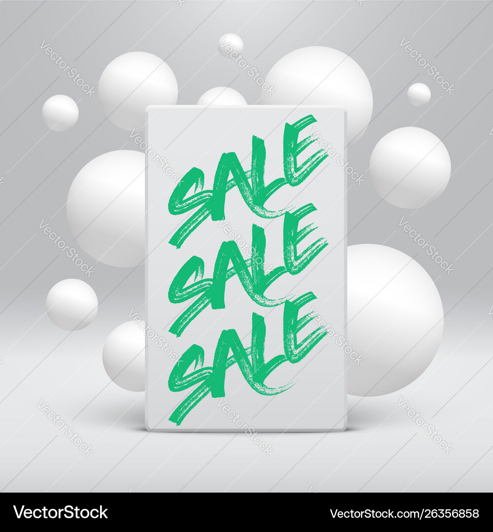 Clean template with sale title and bubbles Vector Image