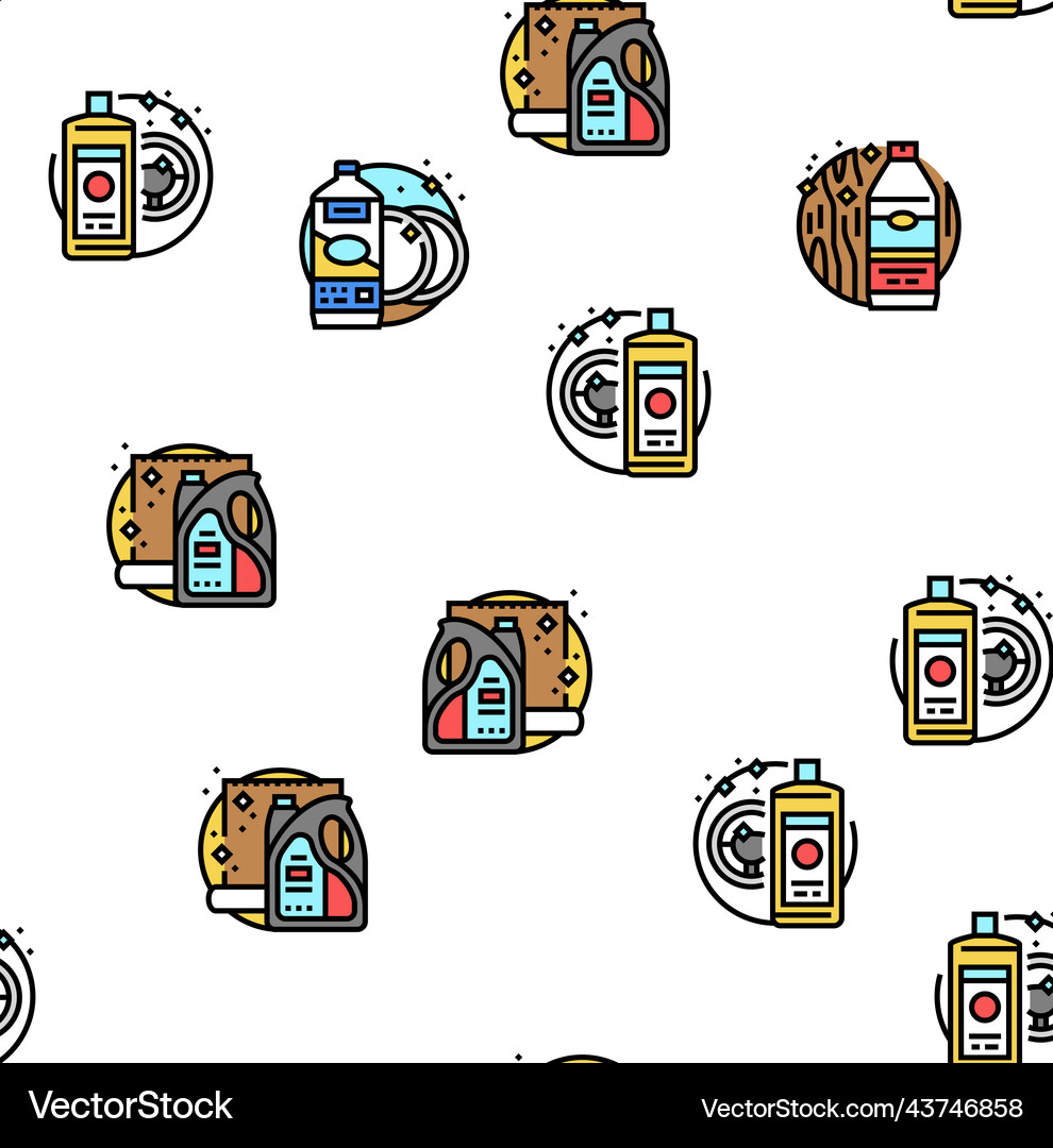 Cleaner clean detergent wash hand seamless Vector Image