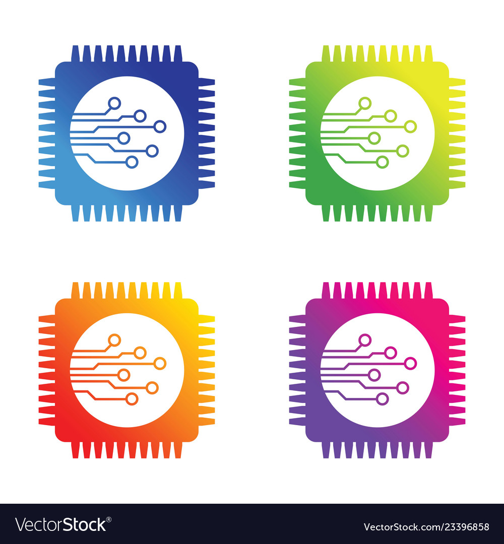 Computer chip icon Royalty Free Vector Image - VectorStock