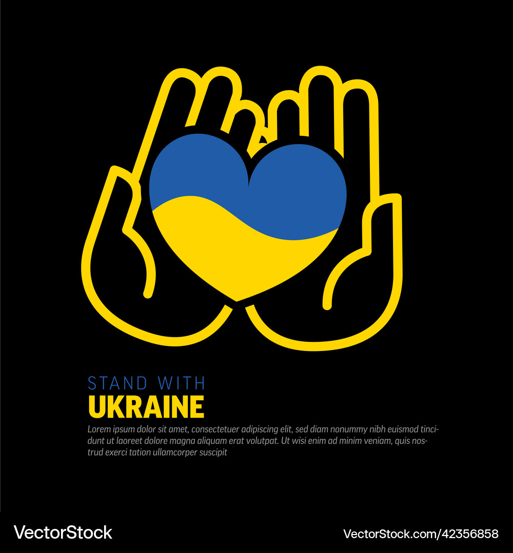 Dark support ukraine conceptual badge template Vector Image