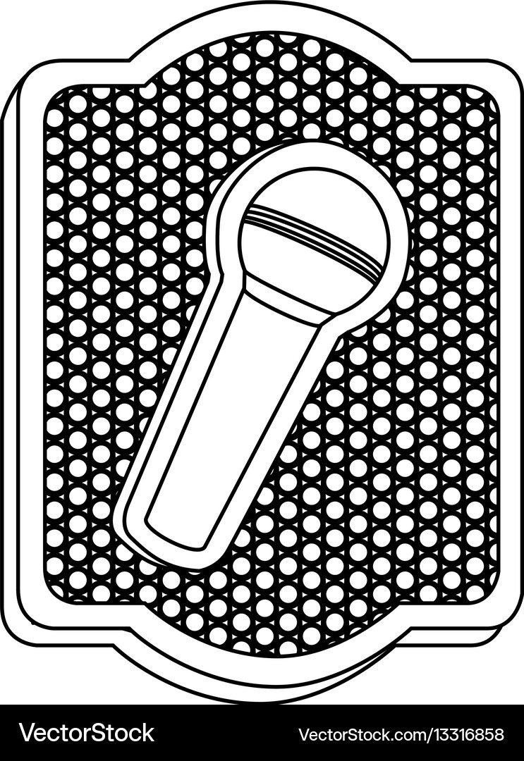 Emblem microphone icon stock Royalty Free Vector Image