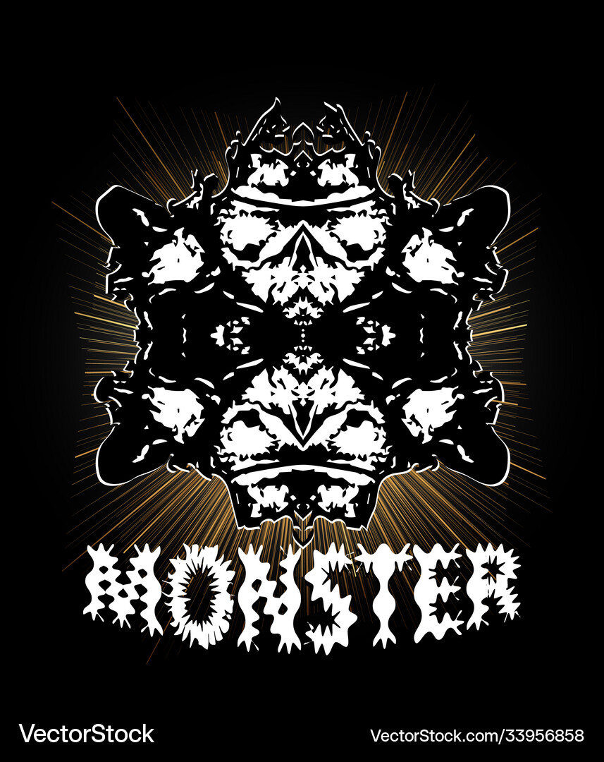 Face monsters t shirt graphic design Royalty Free Vector