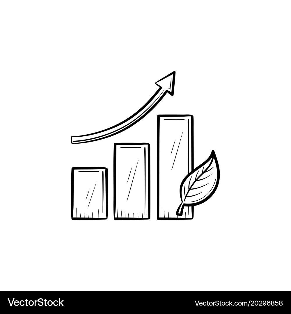 Growth arrow hand drawn sketch icon Royalty Free Vector