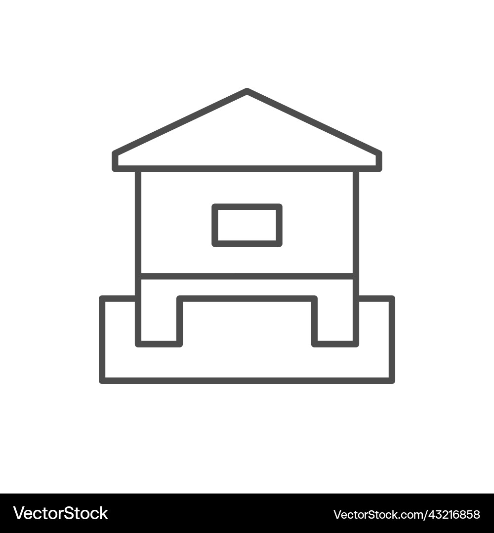 House foundation line outline icon Royalty Free Vector Image