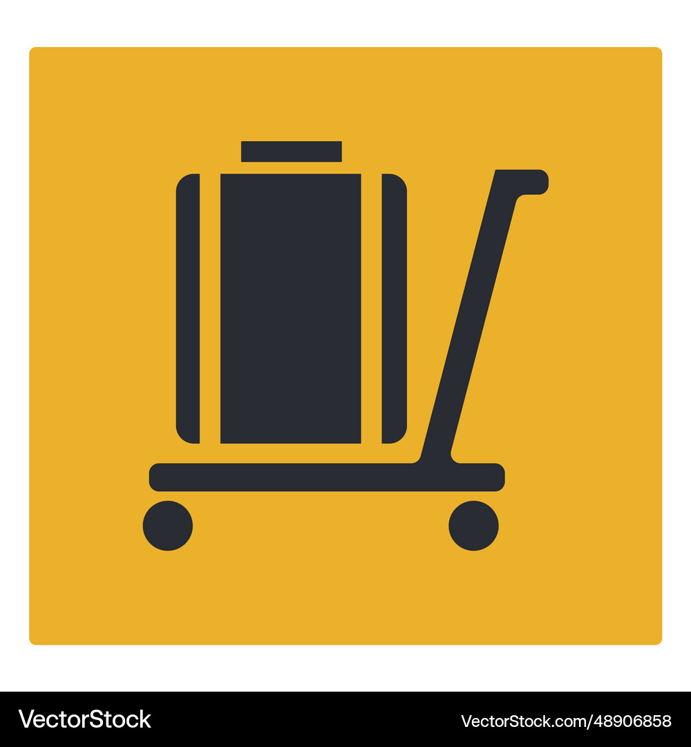 Luggage trolley icon sign Royalty Free Vector Image