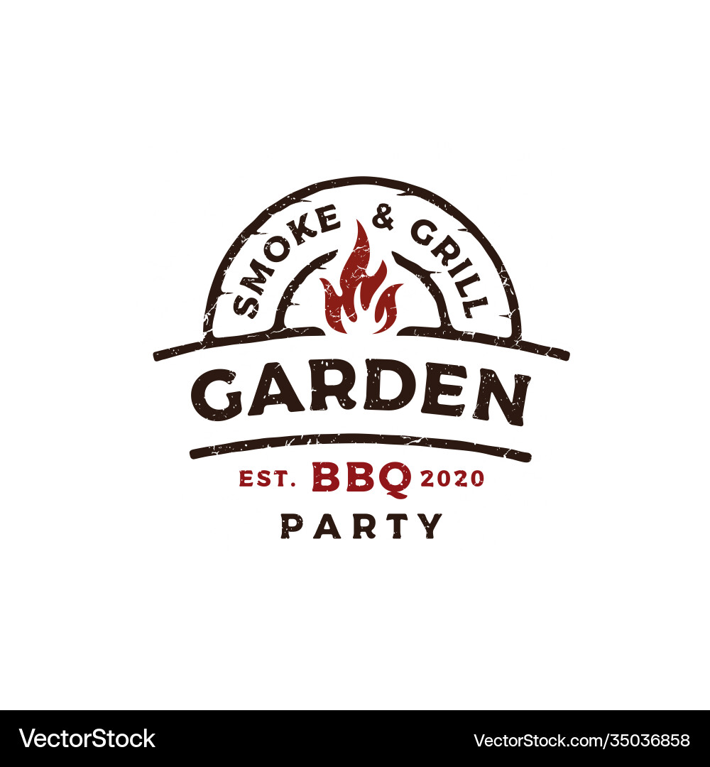 Rustic vintage bbq grill barbecue label Royalty Free Vector