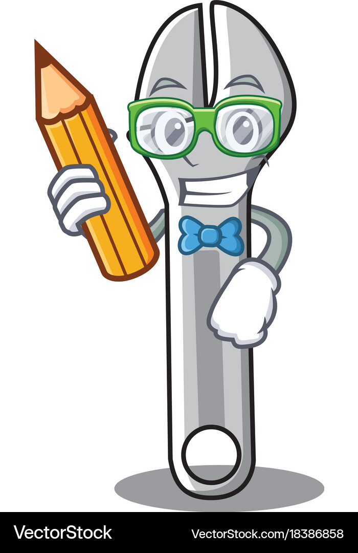 Student wrench character cartoon style Royalty Free Vector
