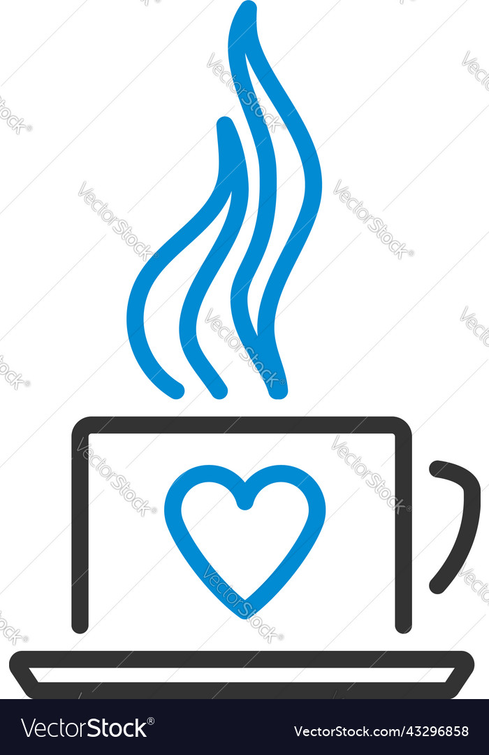 Valentine day coffee icon Royalty Free Vector Image