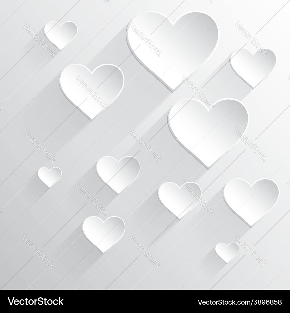 Valentines day card white heart Royalty Free Vector Image
