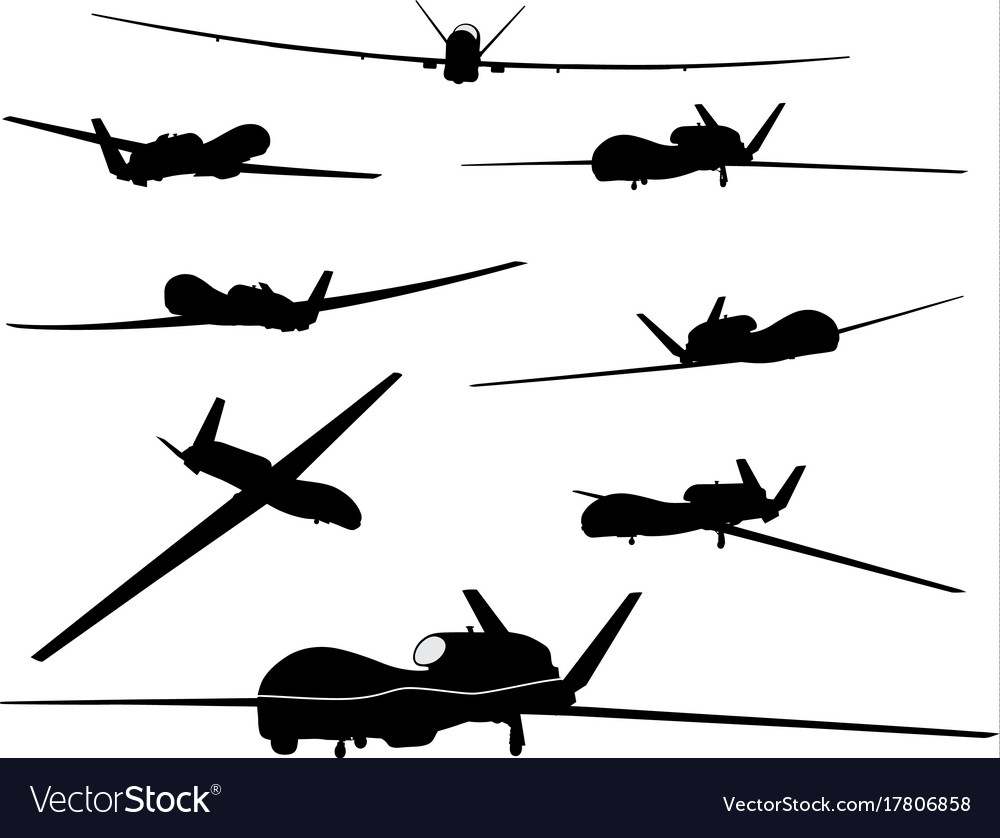 Weapon drones set Royalty Free Vector Image - VectorStock