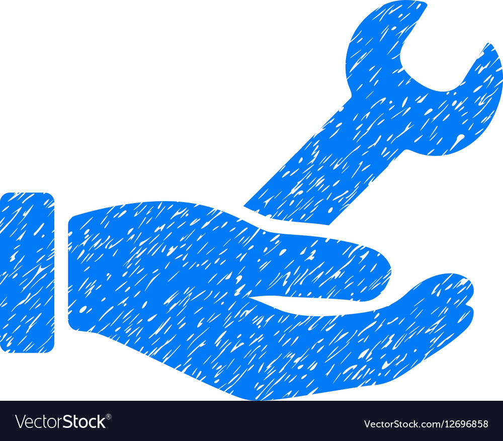 Wrench service hand grainy texture icon Royalty Free Vector Wrench service hand grainy texture icon Royalty Free Vector