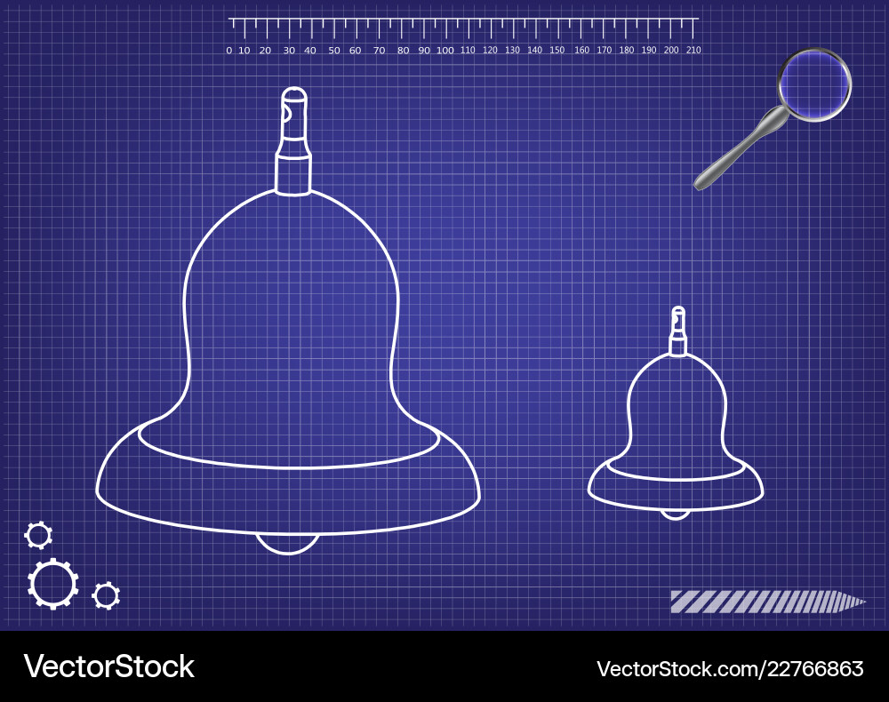3d model of a bell on blue Royalty Free Vector Image