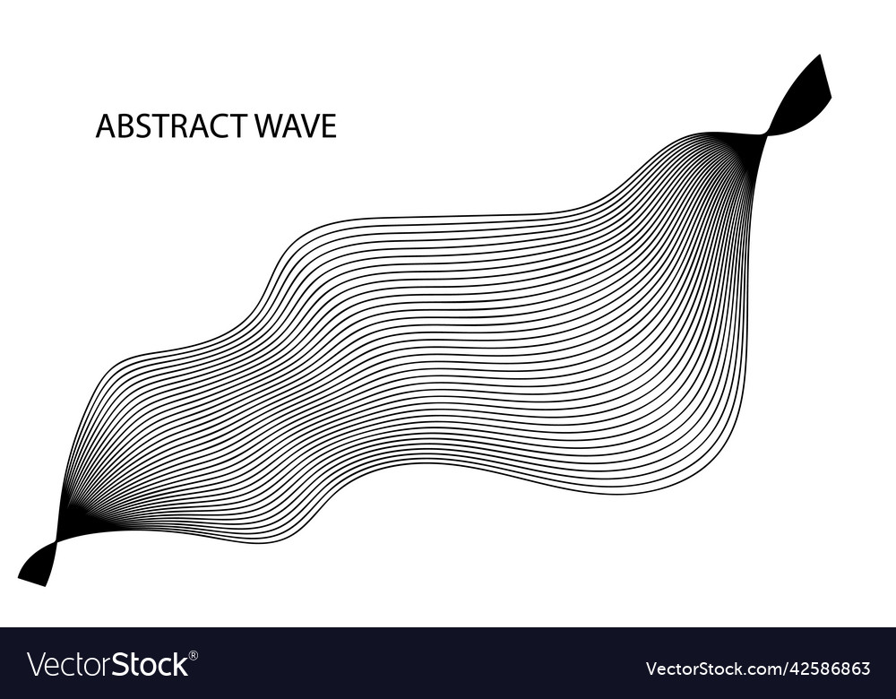 Abstract wave pattern wavy thin line border Vector Image