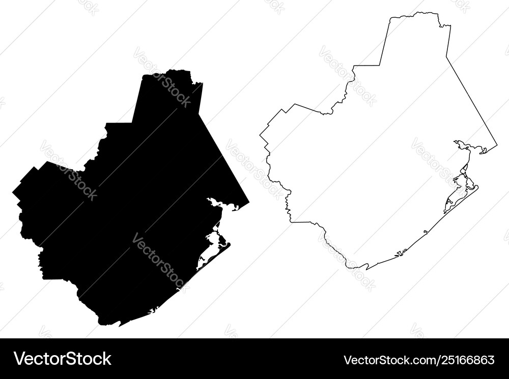 Brazoria county texas map Royalty Free Vector Image