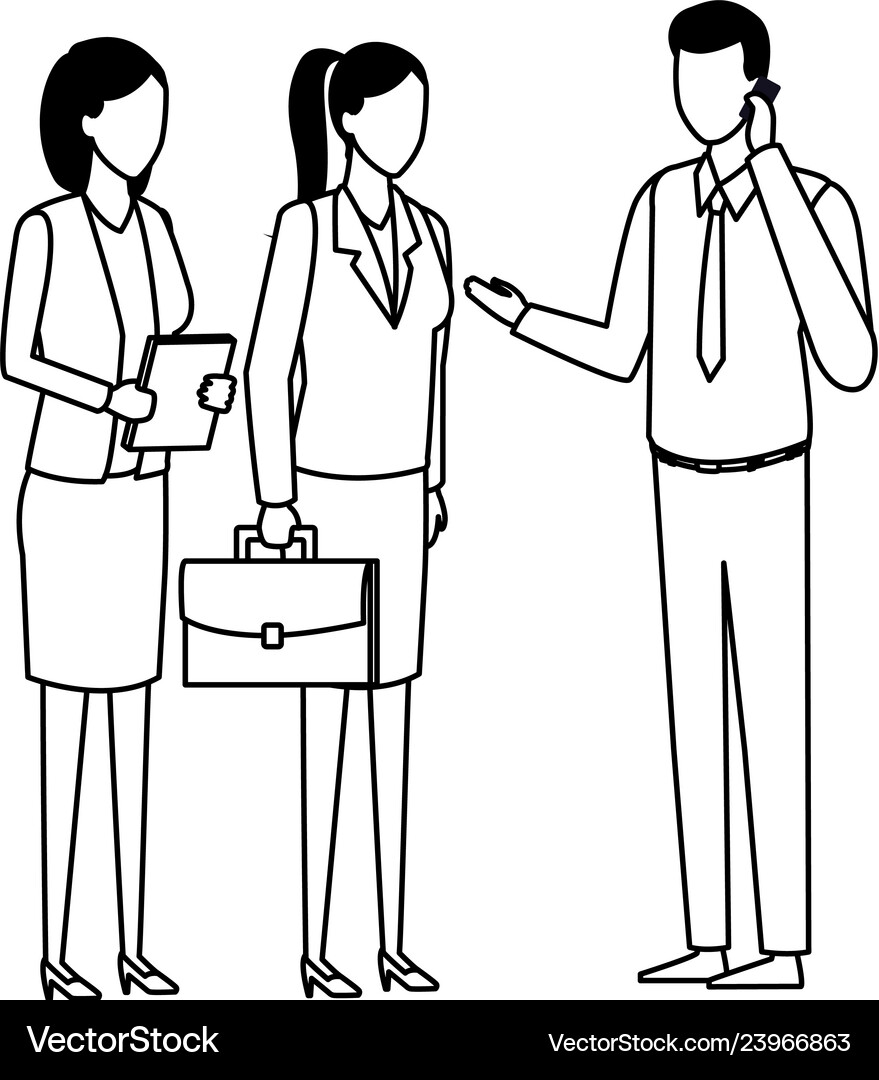 Business teamwork meeting faceless black and white