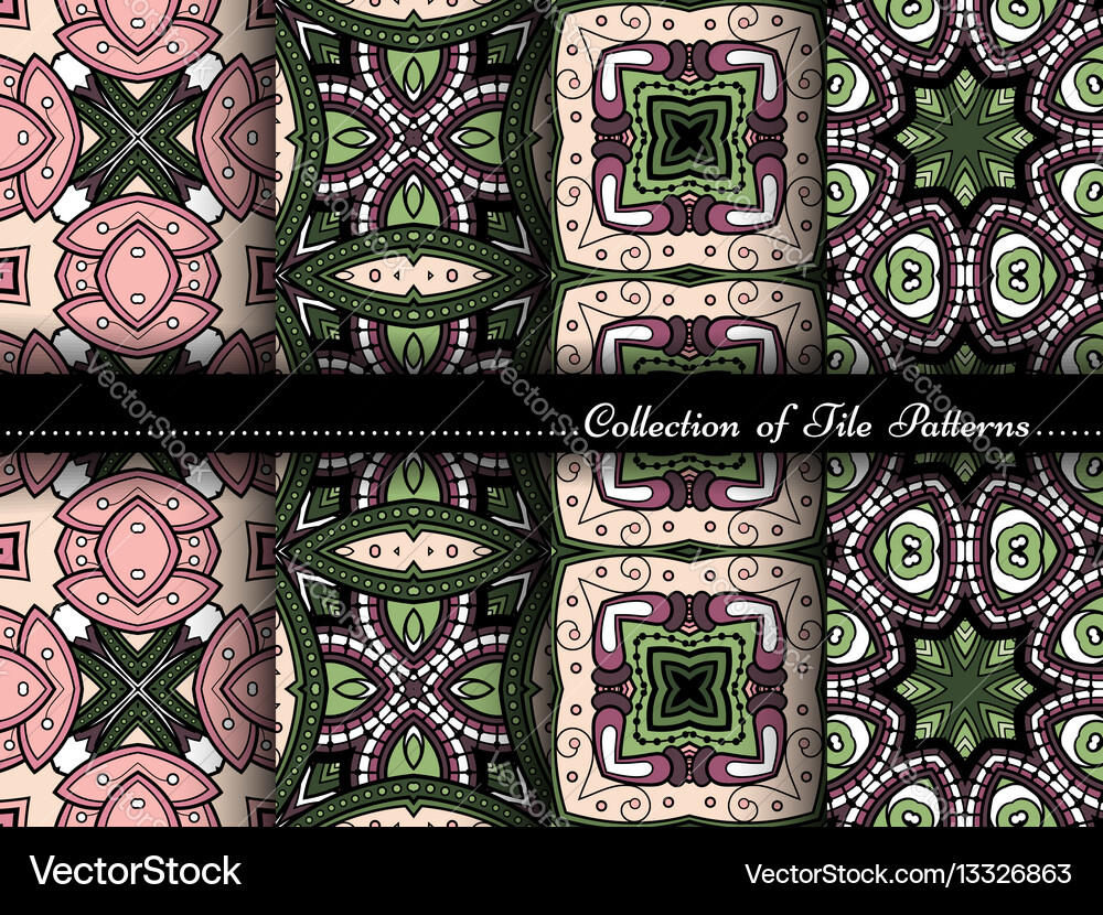Collection of seamless vintage patterns Royalty Free Vector
