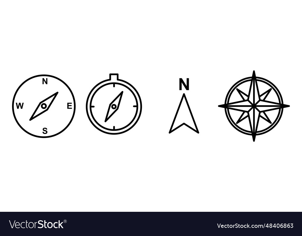 Compass icon navigation Royalty Free Vector Image