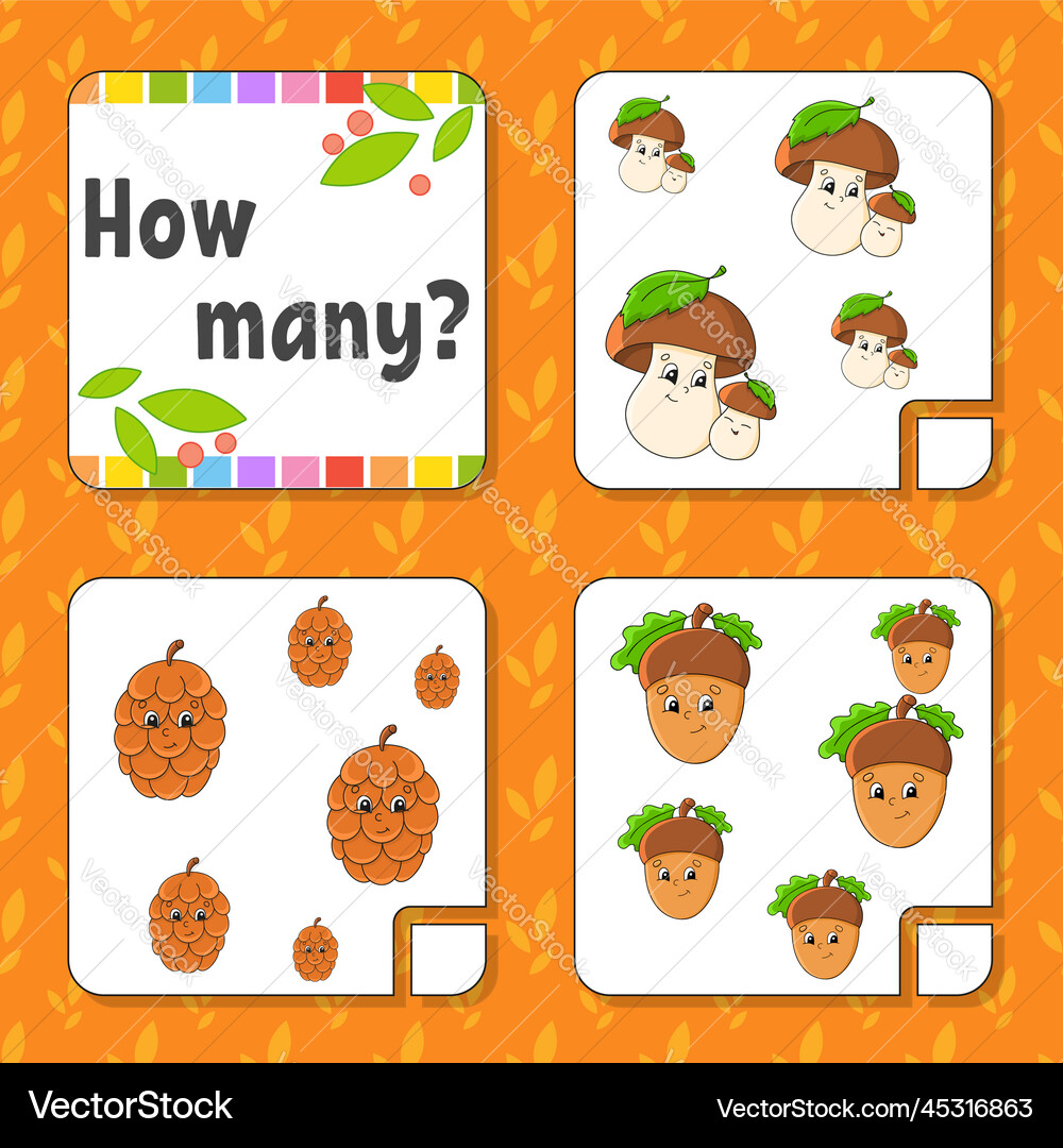 Counting game for children happy characters Vector Image