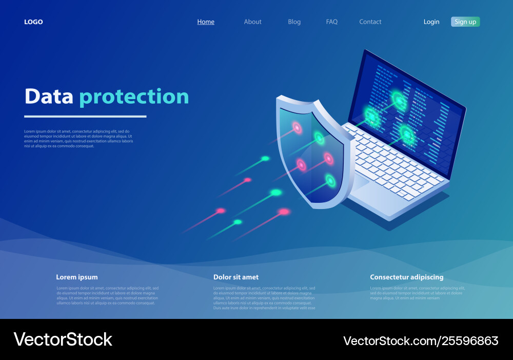 Data protection concept network security Vector Image