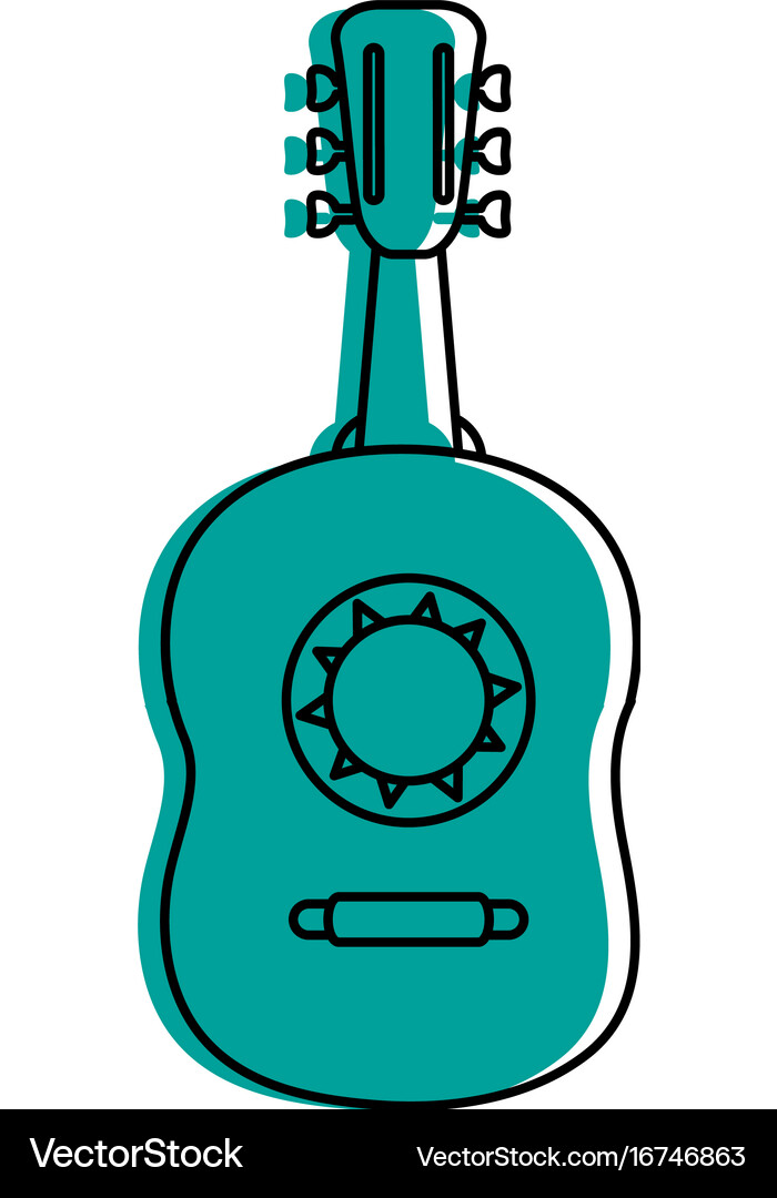 Guitarron acoustic guitar icon image Royalty Free Vector