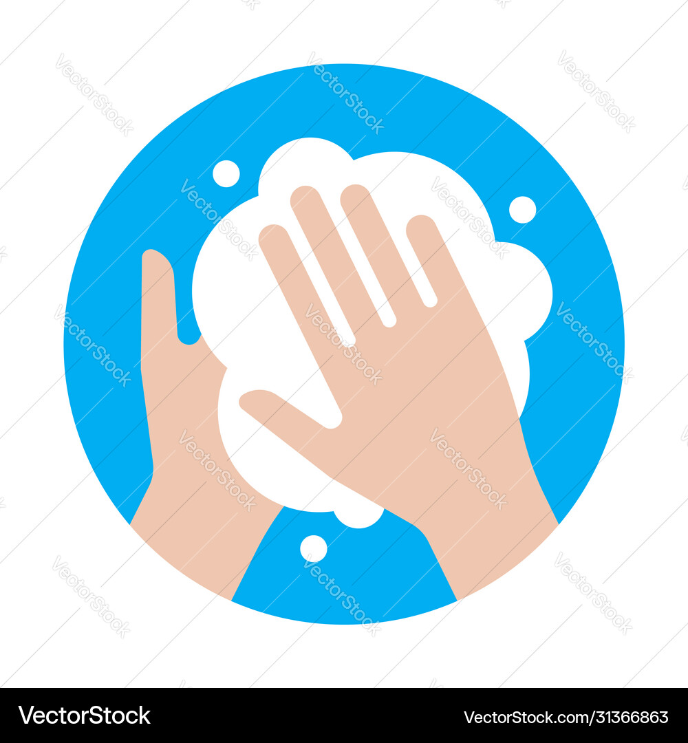 Hand washing with soap virus protection icon Vector Image