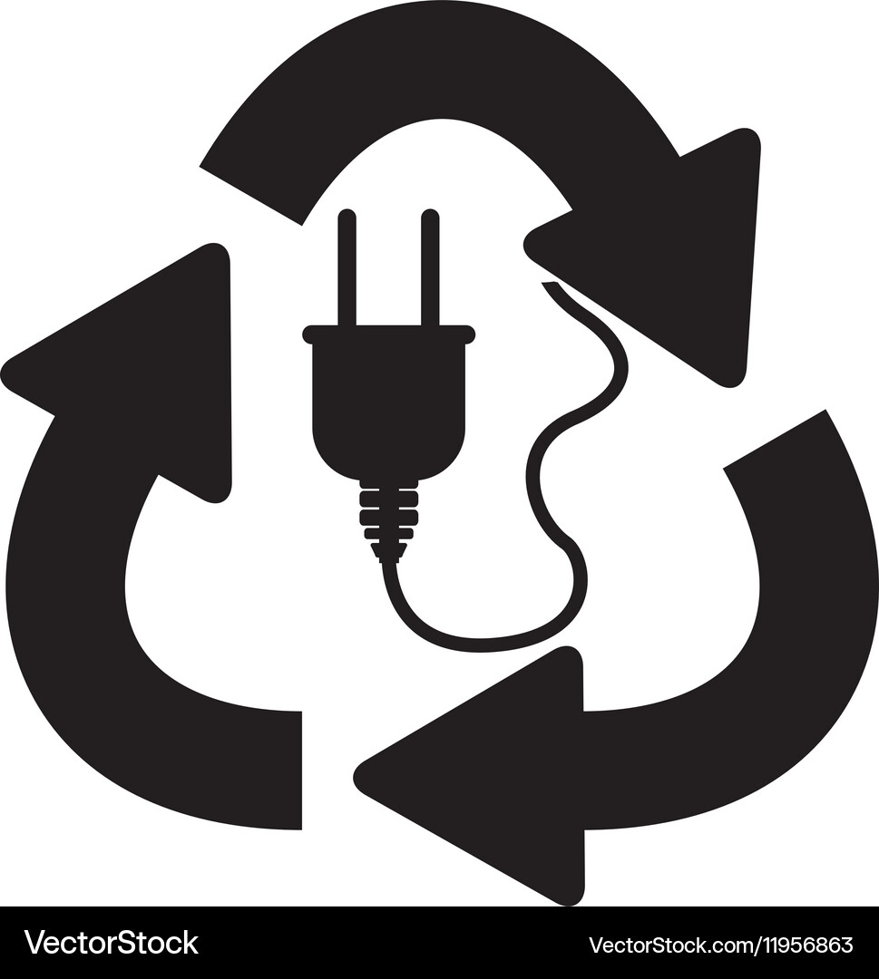 Isolated recycle sign and plug design Royalty Free Vector