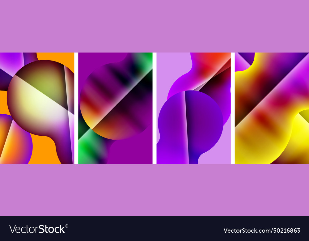 Liquid abstract shapes with gradient colors Vector Image