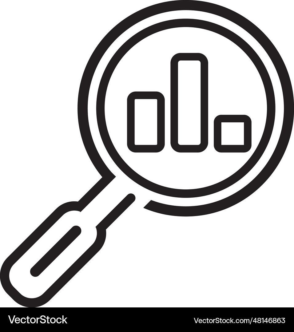 Magnifying glass icon search symbol in flat style Vector Image