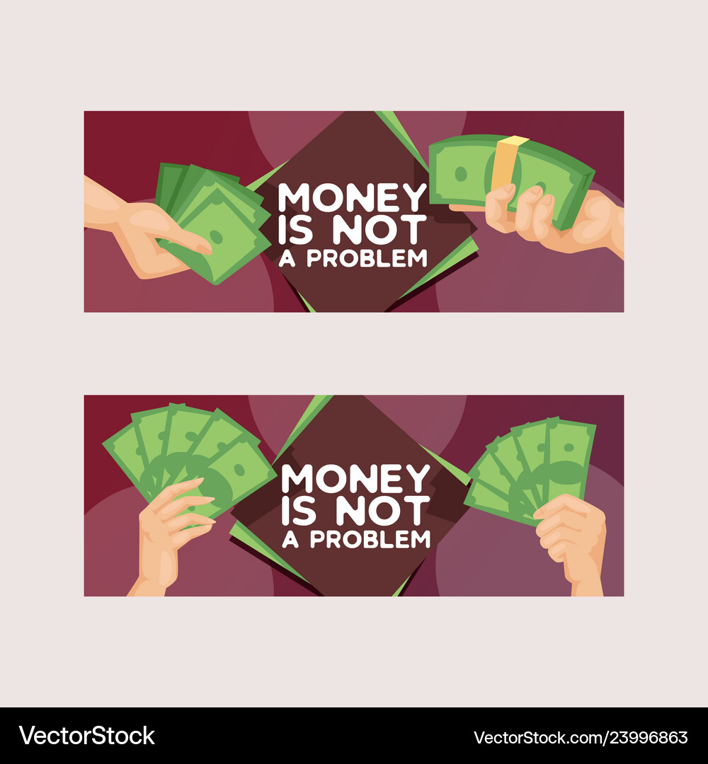 Money stack dollar or currency cash in hands Vector Image