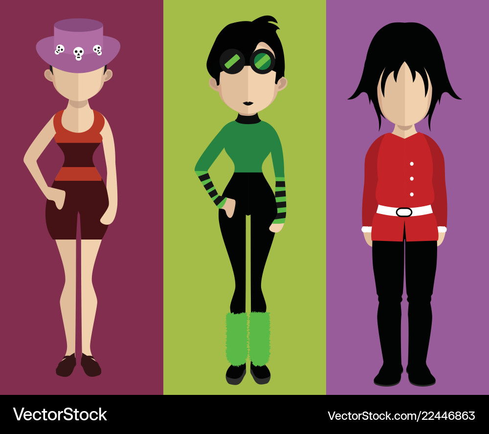 People avatar with full body and torso variations Vector Image